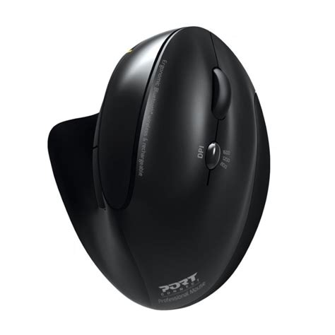 Port Connect Bluetooth Wireless Rechargeable Ergonomic Mouse Black
