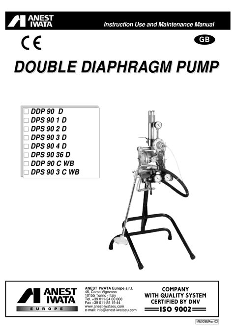 Anest Iwata Ddp 90 D Instruction Use And Maintenance Manual Pdf