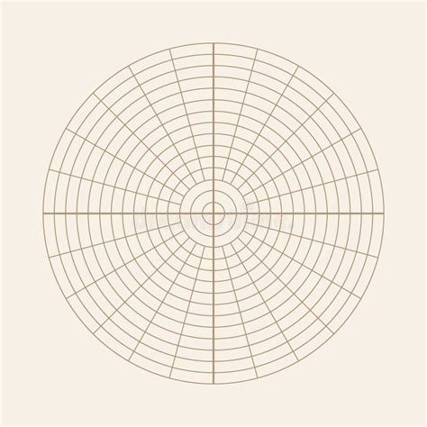 Polar Coordinate Circular Grid Isolated On White Background 360