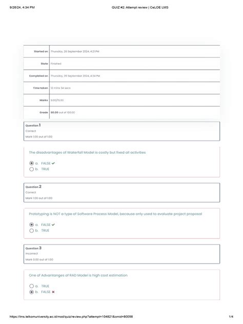 Quiz 2 Attempt Review Celoe Lms Pdf Software Development