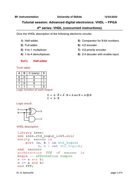 Td 04 Vhdl Fpga En Pdf Electronics Electronic Design
