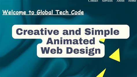 Simple And Coolest Animated Web Design Htmlcss Youtube