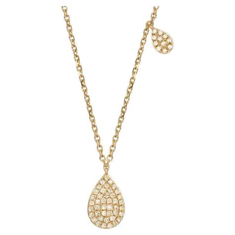 Yellow Gold Diamond Teardrop Pendant For Sale At 1stdibs
