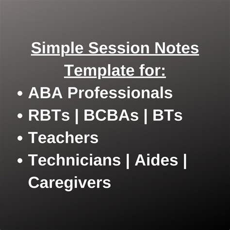 8 X 11 Session Notes Template For ABA Professionals And Bcbas Fully Editable Customizable