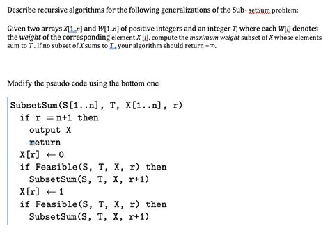 Solved Describe Recursive Algorithms For The Following
