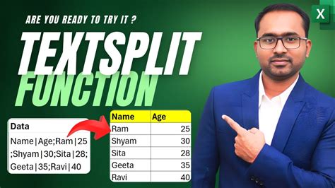 How To Split Text In Excel Textsplit Function Explained Youtube