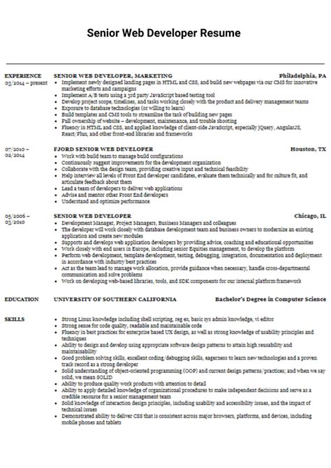 10 Senior React Developer Resume Samples React Resumes