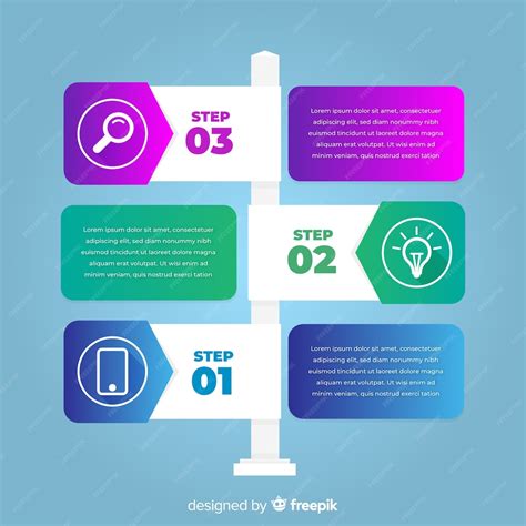 그라데이션 Infographic 단계 개념 무료 벡터