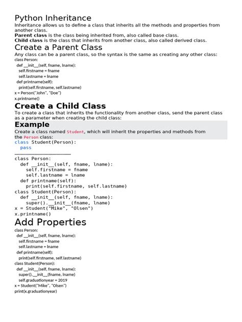 Python Inheritance Pdf
