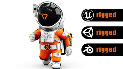 Toon Astronaut Cv 200 Auto Rig Pro Rigged For Mixamo Unreal Engine Unity Blender Market