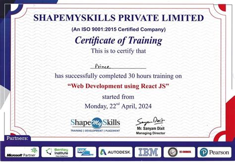 Prince On Linkedin Webdevelopment Reactjs Frontend Shapemyskills