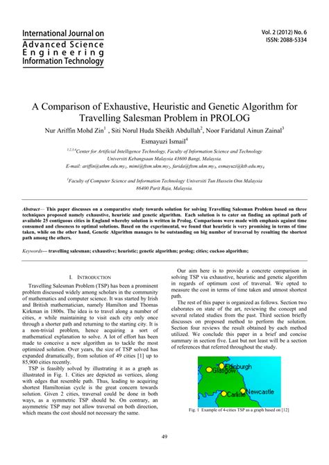 Pdf A Comparison Of Exhaustive Heuristic And Genetic Algorithm For