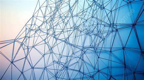 그라데이션 파란색 배경에 복잡한 네트워크를 형성하는 상호 연결된 기하학적 선 그래픽 독창성 조명 배경 일러스트 및 사진 무료 다운로드 Pngtree