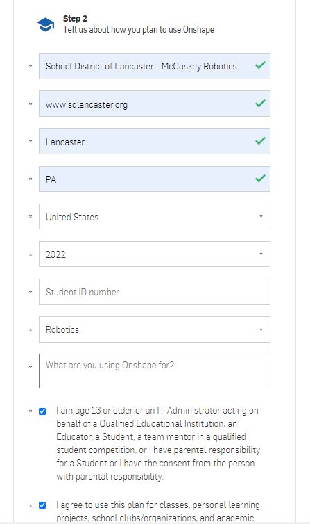 Creating An OnShape Account McCaskey Robotics