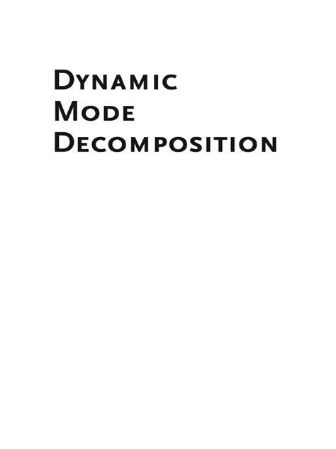 Dynamic Mode Decomposition Pdf