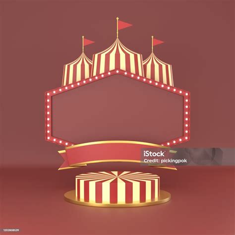 화장품 또는 제품 디스플레이 연단 3d 렌더링에 대한 추상 기하학적 모양 카니발 디자인 서커스 오락 행사에 대한 스톡 사진 및 기타 이미지 서커스 오락 행사 3차원