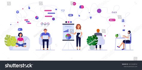 사무실 및 팀 빌드 워크플로 직원의 스톡 벡터로열티 프리 1812320014 Shutterstock