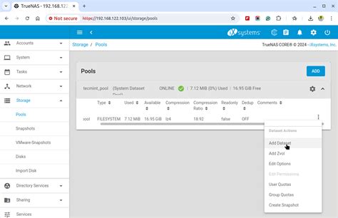 TrueNAS Configure ZFS Storage And NFS Shares Part