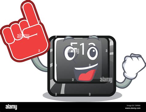 Foam Finger F12 Button Installed On Cartoon Computer Stock Vector Image And Art Alamy