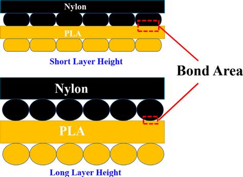 bond area at different layer heights download scientific diagram