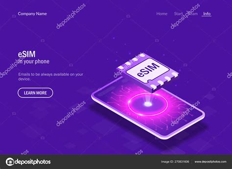 ESIM Card Chip Sign Embedded SIM Concept New Mobile Communication Technology Futuristic