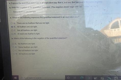 Solved A Express The Quantified Statement In An Equivalent