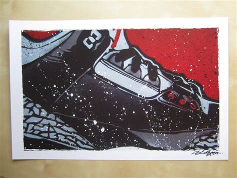 Air Jordan Stencil Art Print Etsy