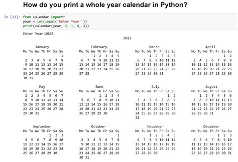 Print A Calendar In Python Python Program To Display Calendar Hzvaj