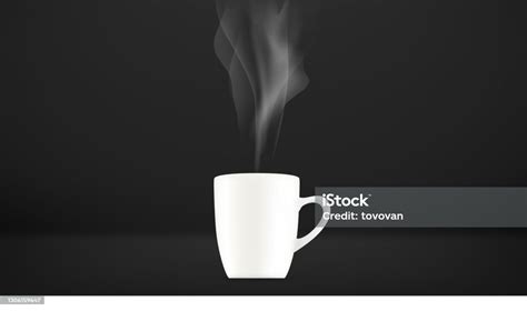 뜨거운 커피와 함께 화이트 현실적인 컵에 증기 계층화된 벡터 모의 0명에 대한 스톡 벡터 아트 및 기타 이미지 0명 3차원 형태 개념 Istock