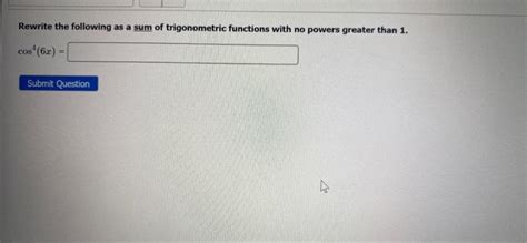 Solved Rewrite The Following As A Sum Of Trigonometric