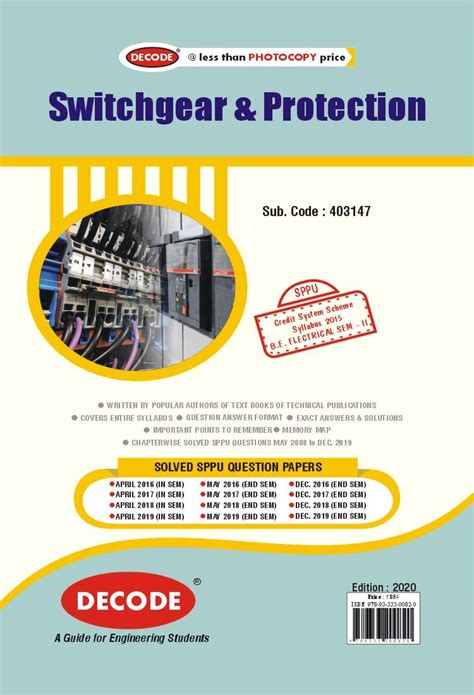 Switchgear And Protection For Sppu 15 Course Be Ii Electrical