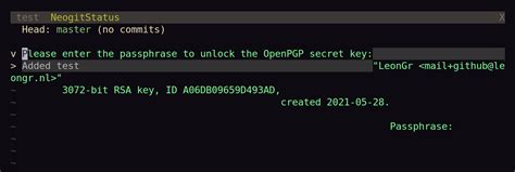 cannot sign commits with terminal pinentry programs · issue 152 · neogitorg neogit · github