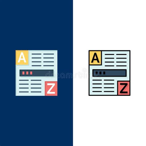 Browser Web Code Internet Icons Flat And Line Filled Icon Set Vector Blue Background Stock