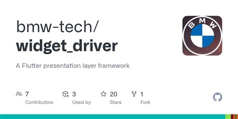 Github Bmw Techwidgetdriver A Flutter Presentation Layer Framework