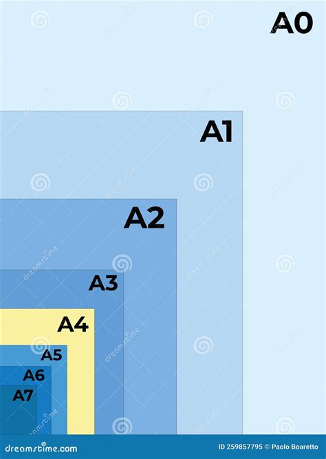 Paper Sizes Vector Paper Size Standards Stock Illustration Illustration Of Empty Note 259857795