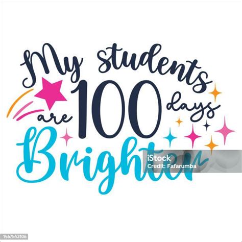 학교의 100 일 재미있는 문구 개에 대한 영감을주는 인용문을 손으로 그렸습니다 포스터 티셔츠 카드 초대장 스티커 레터링 100에 대한 스톡 벡터 아트 및 기타 이미지
