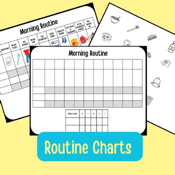 Daily Routine Chart Templates By Pint Sized Playbooks TPT