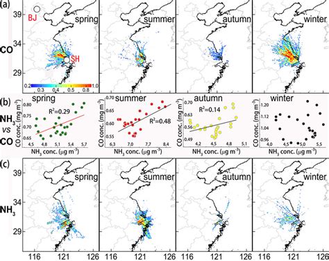 Pscf Of Co A And Nh 3 C During Four Seasons The Cities Marked In Download Scientific
