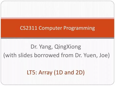 Ppt Cs2311 Computer Programming Powerpoint Presentation Free