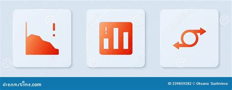 Set Pie Chart Infographic Financial Growth Decrease And Arrow White