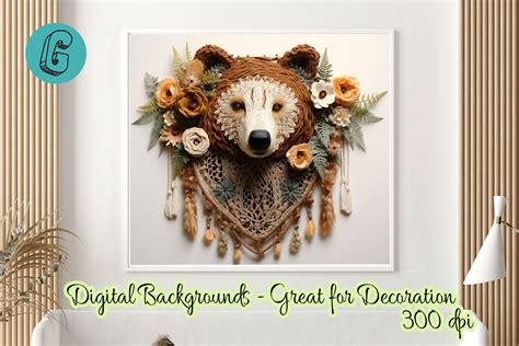 Bear Macrame Background 05 Graphic By Glamour · Creative Fabrica