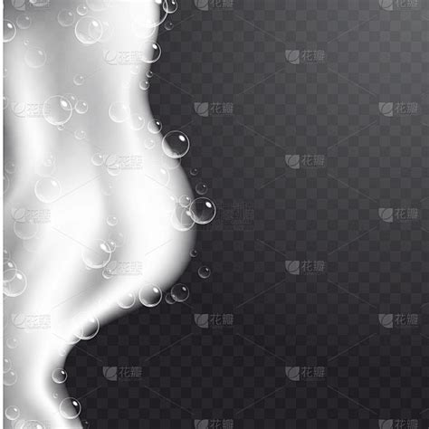 现实背景与肥皂泡沫洗澡水有白色气泡洗发皂有干净气泡洗发清洁剂有光泽网纹透明背景
