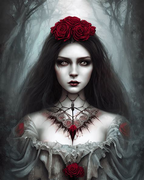 Gothic Princess Portrait In Red Creative Fabrica
