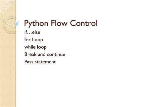 python flow control pdf
