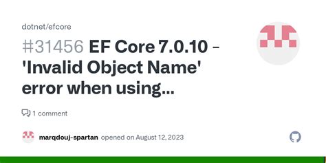 Ef Core 7010 Invalid Object Name Error When Using Dbfunction · Issue 31456 · Dotnet