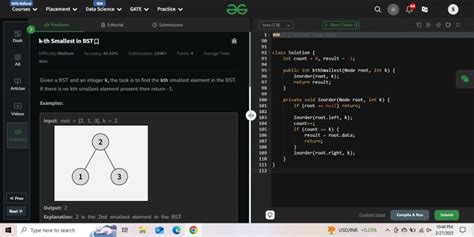 Gfg160 Geekstreak2024 Dsa Bst Kthsmallest Binarysearchtree