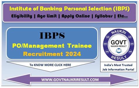 Ibps Probationary Officer Management Trainee Po Mt Recruitment 2024