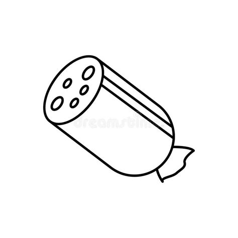 Salami Meat Icon Simple Line Outline Vector Batcher Icons For Ui And