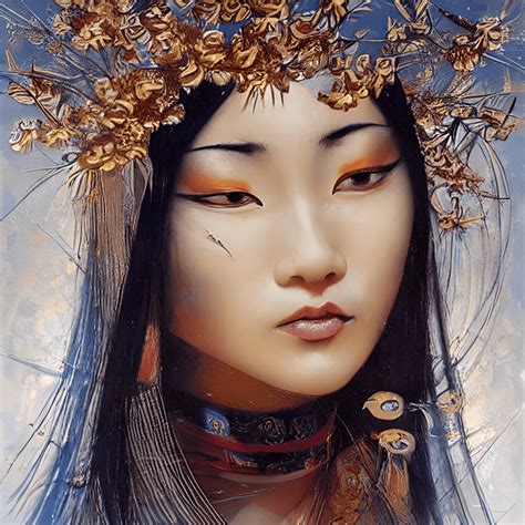 Pittura Cinese Della Donna Asiatica Giesha Karol Bak · Creative Fabrica