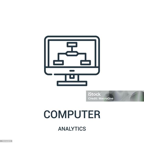 분석 컬렉션에서 컴퓨터 아이콘 벡터입니다 얇은 라인 컴퓨터 개요 아이콘 벡터 일러스트 레이 션입니다 0명에 대한 스톡 벡터 아트 및 기타 이미지 Istock